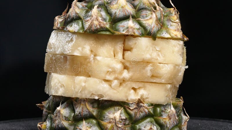 Close Up of Fresh Pineapple with Slice of Peel Pineapple Insert ...