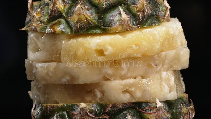 Close Up of Fresh Pineapple with Slice of Peel Pineapple Insert ...