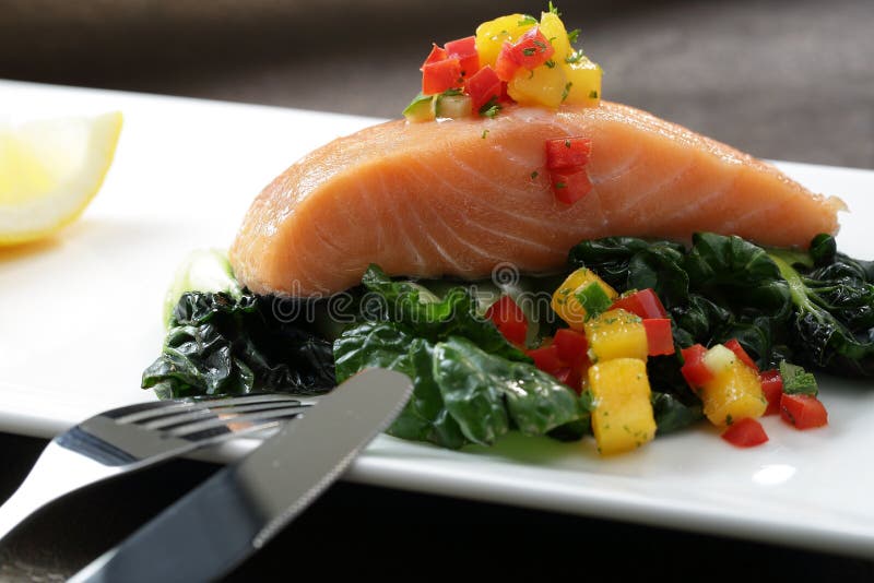 Close up Fresh Samol stock image. Image of salmon, dinner - 35555857