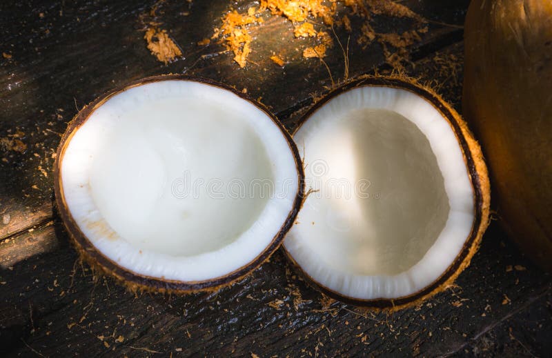 Close Up of a Sliced Coconut Stock Photo - Image of nature, fresh ...
