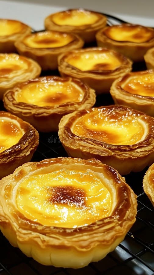 Close Up of Fresh Traditional Portuguese Pastries Pasteis De Belem ...