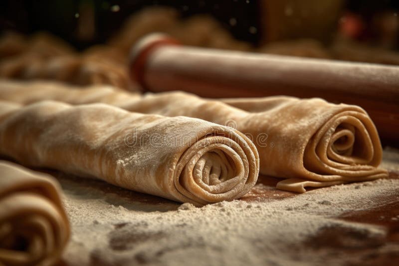 Close-up of Freshly Rolled Pasta Dough Stock Illustration ...