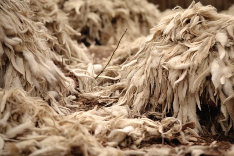 Close-up of Freshly Shorn Wool on Ground Stock Image - Image of texture ...