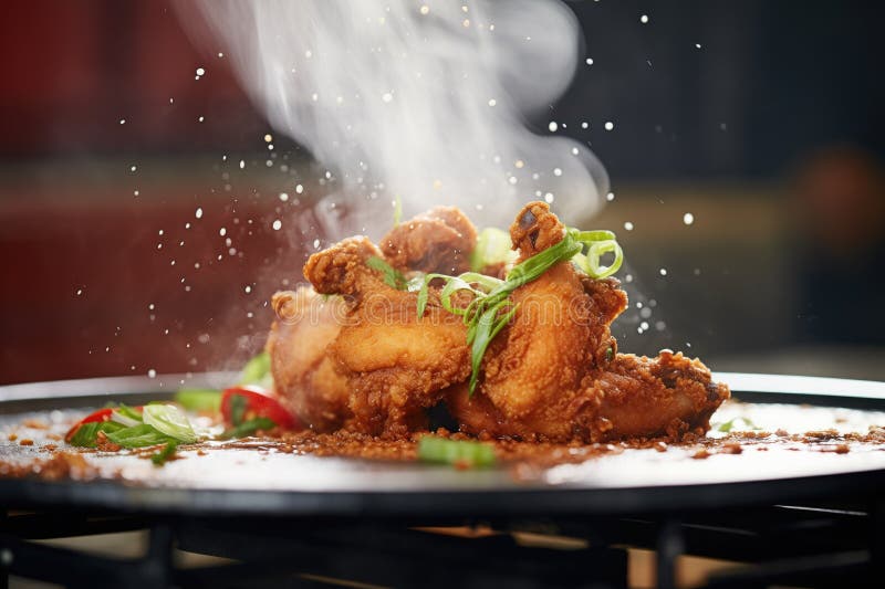 Close-up of Fried Chicken with Steam Stock Image - Image of golden ...