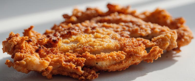 Close Up of Fried Chicken Texture Crispy Golden Schnitzel Stock Photo ...
