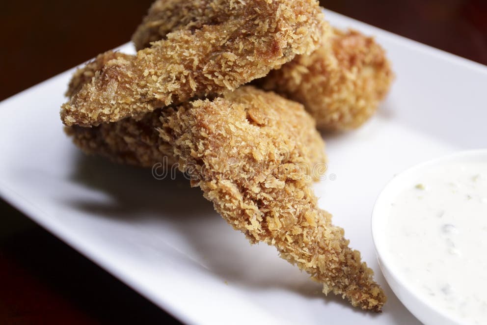 Close Up Fried Chicken Wing at Working Corner Stock Image - Image of ...