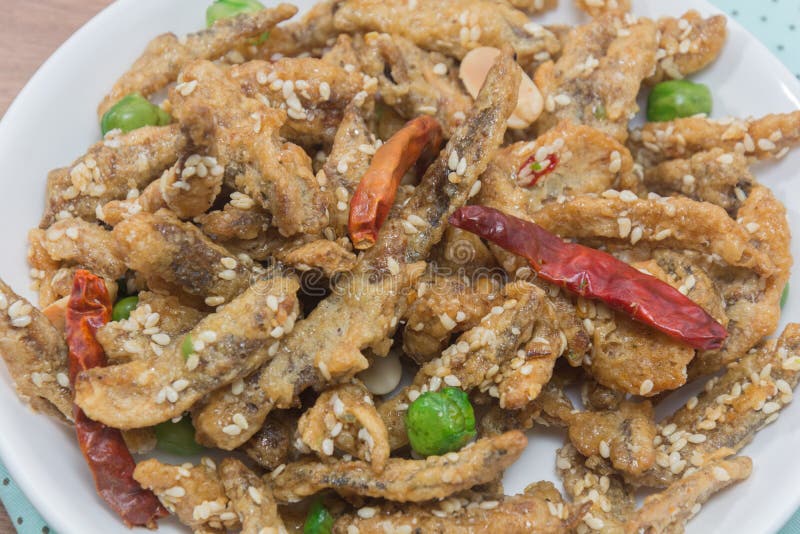 Close Up of Fried Crispy Tiny Fish Stock Photo - Image of brown, fried ...