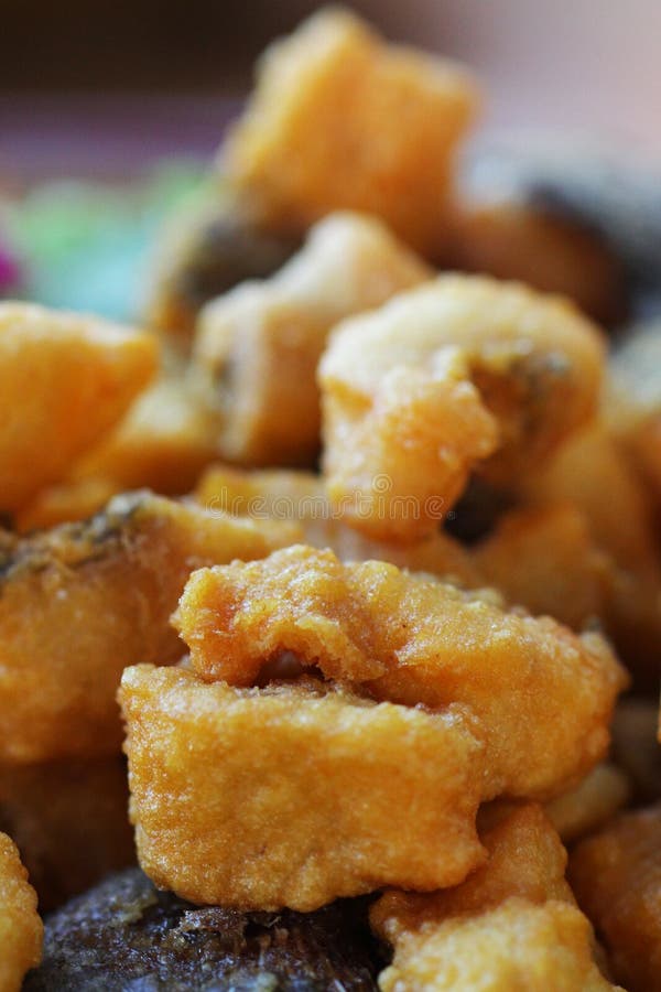 Close-up Fried Fish Nuggets Decorated with Herb Stock Photo - Image of ...