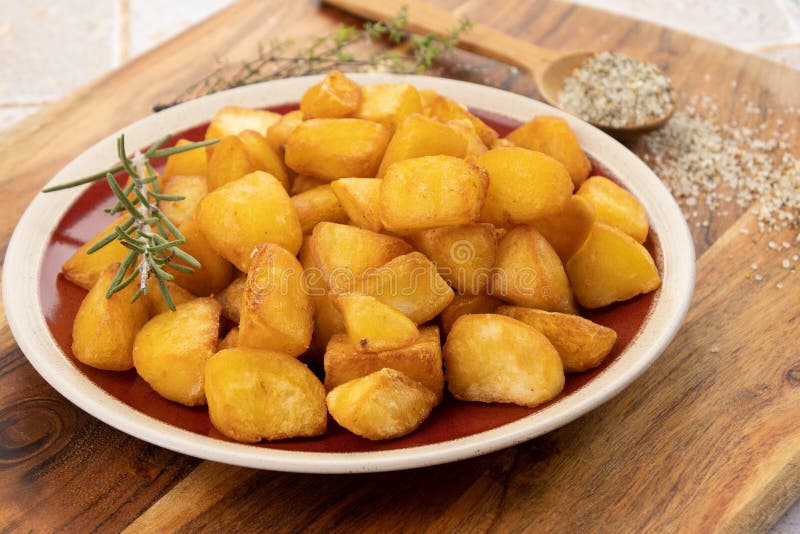 Fried Potato Pieces on a Plate Stock Image - Image of plate, potato ...