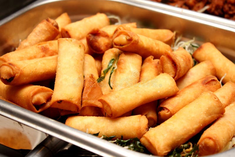 Close Up on Fried Spring Roll Stock Photo - Image of rolls, side: 33632056