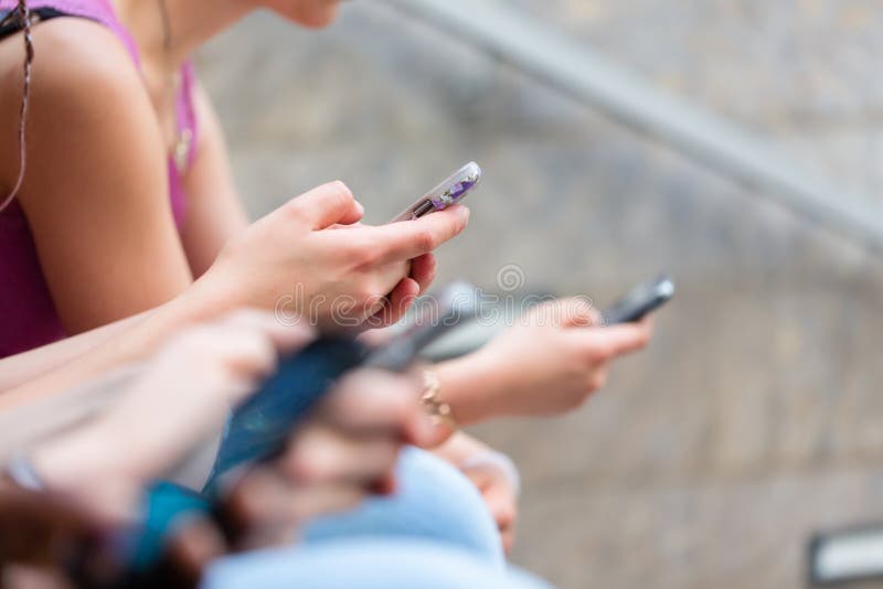Close-up of Hands Holding Smartphone Stock Image - Image of portable ...