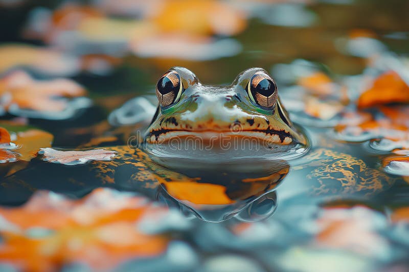 Close Up Frog with Big Eyes in His Natural Environment Stock Photo ...