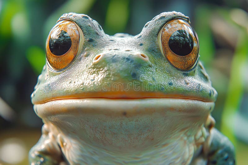 Close Up Frog with Big Eyes in His Natural Environment Stock Image ...