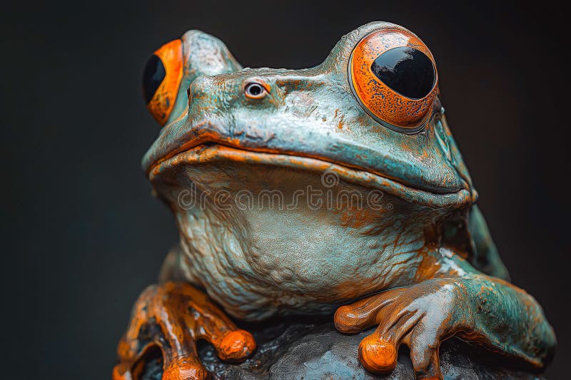 Close Up Frog with Big Eyes in His Natural Environment Stock Photo ...