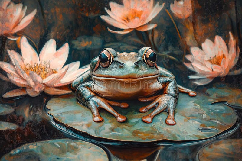 Close Up Frog with Big Eyes in His Natural Environment Stock Photo ...