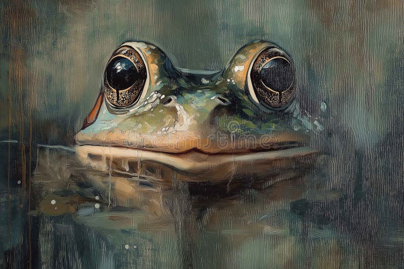 Close Up Frog with Big Eyes in His Natural Environment Stock Image ...