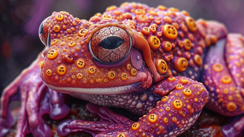 A Close Up of a Frog with Buttons on Its Face, AI Stock Image - Image ...