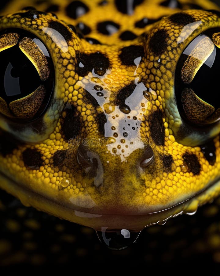 A Close Up of a Frog S Face Stock Illustration - Illustration of green ...