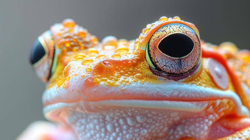 A Close Up of a Frog with Water Droplets on Its Face, AI Stock Image ...