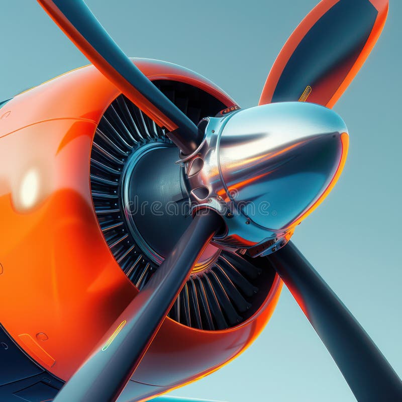 A Close Up of the Front of an Airplane Propeller Stock Illustration ...