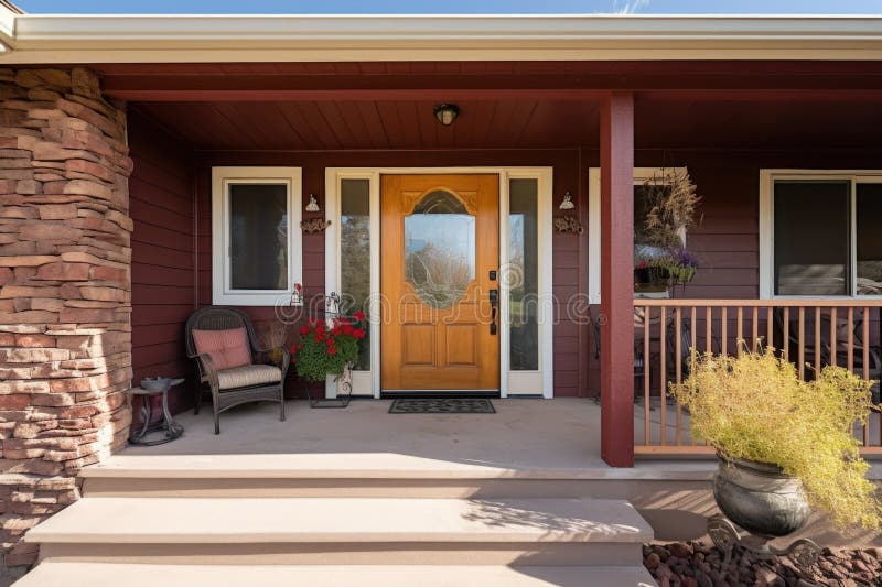 Close-up of the Front Door of a Raised Ranch Home Stock Image - Image ...