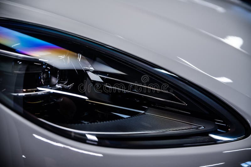 Close-up of the Front LED Headlight Stock Photo - Image of visibility ...
