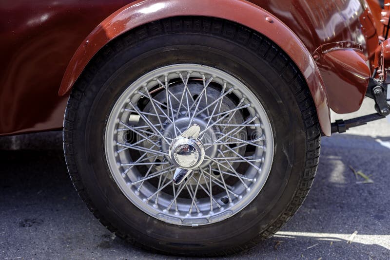 Close Up Front Left of Red Sports Car Stock Photo - Image of automobile ...