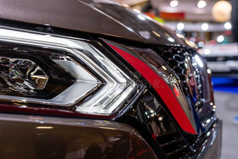 Close-up of the Front Light of a Modern Car. Exterior Details Stock ...