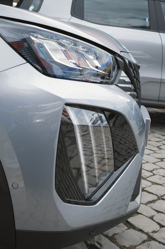 Close-up of the Front of a Modern Car, Highlighting the Stylish ...