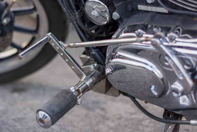 A Close-up of the Front Part of the Motorcycle Gear Stock Image - Image ...