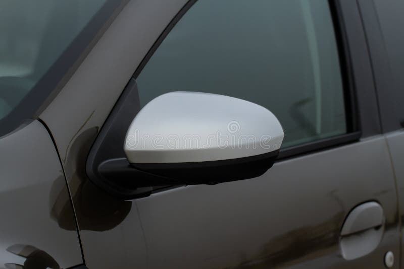 Close Up Front View of Car Side Mirror. Stock Photo - Image of ...
