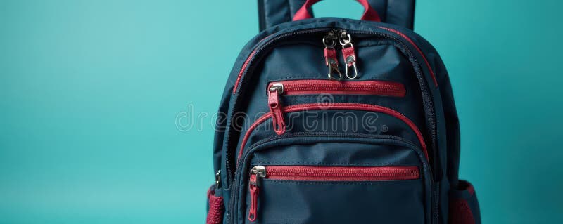 Close Up Front View of Empty Backpack, Various Zipper Pulls , Online ...