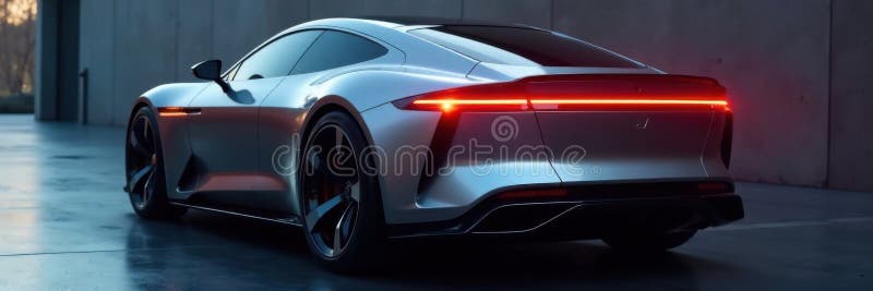 Close-up Front View of a Generic Car with Angular Lines, Chrome Accents ...