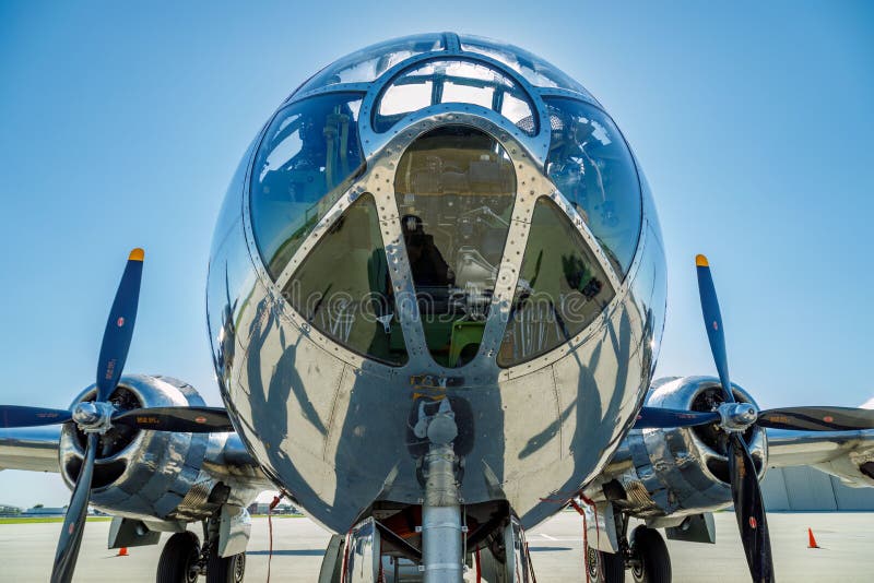 Close-up Front View of the Nose and the Front Engines of the B-19 ...