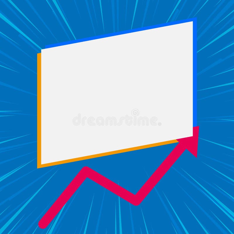 Close Up Front View One Blank Rectangle Above Another Arrow Zigzag ...
