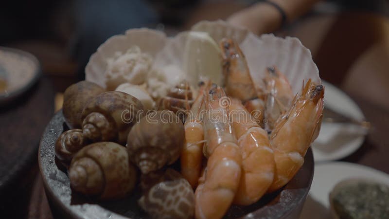 Close Up Front View of Seafood. Thai Food Stock Video - Video of ...