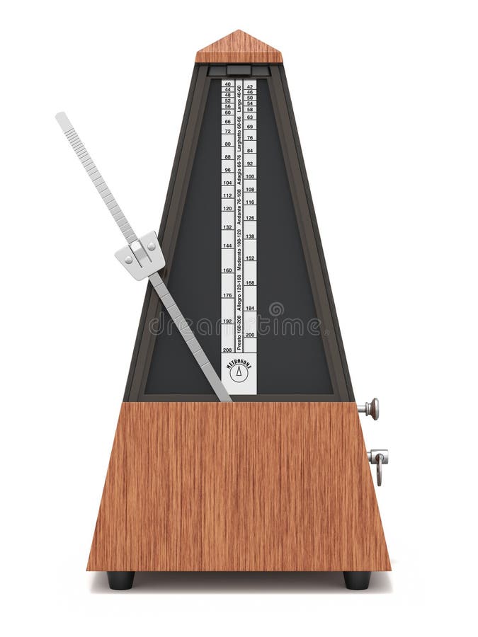 Close-up Front View of Vintage Metronome Stock Illustration ...