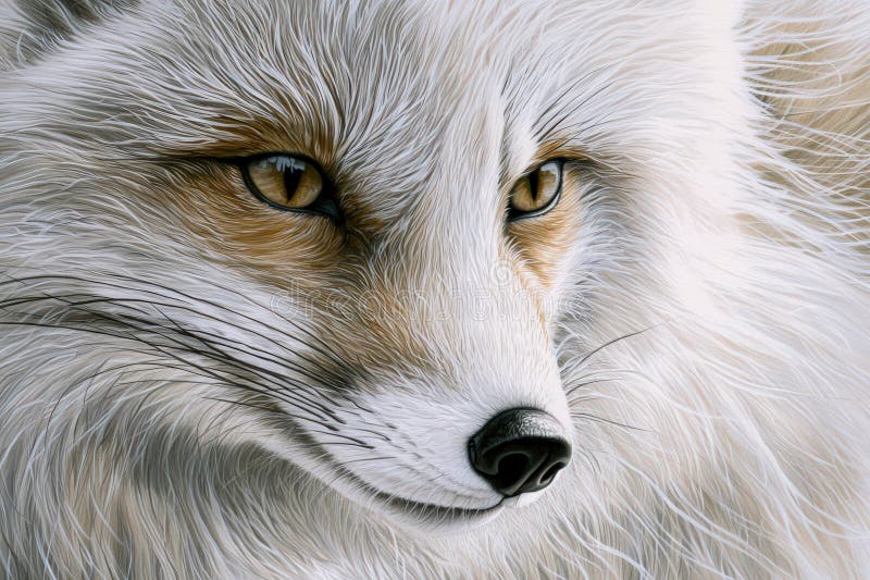Close-Up of Frost-Covered White Fox Face Stock Photo - Image of natural ...