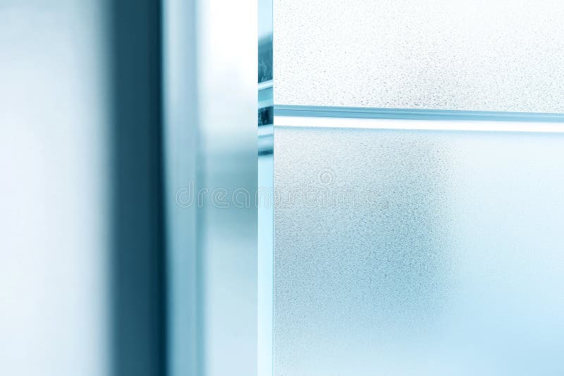 Close-up of Frosted Glass in Icy Blue, Subtle Gradients and Soft ...
