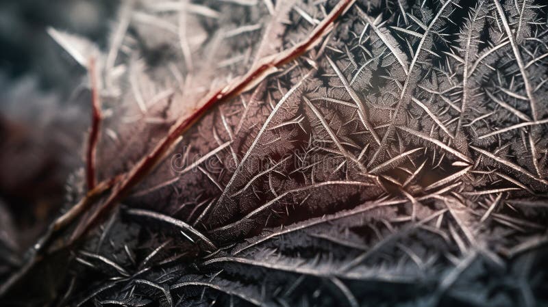 A Close Up of a Frosted Window with Red Stems Stock Illustration ...