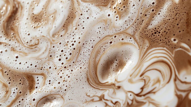 Close-up of a Frothy Hot Chocolate Surface, Showing Swirling Patterns ...