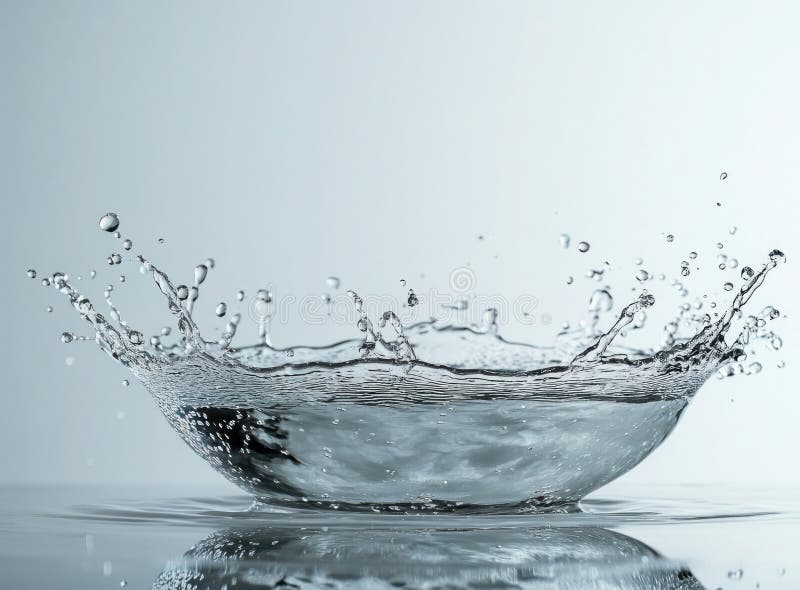 A Close-up of a Frozen Moment: a Drop of Water Falls, Creating a Tiny ...