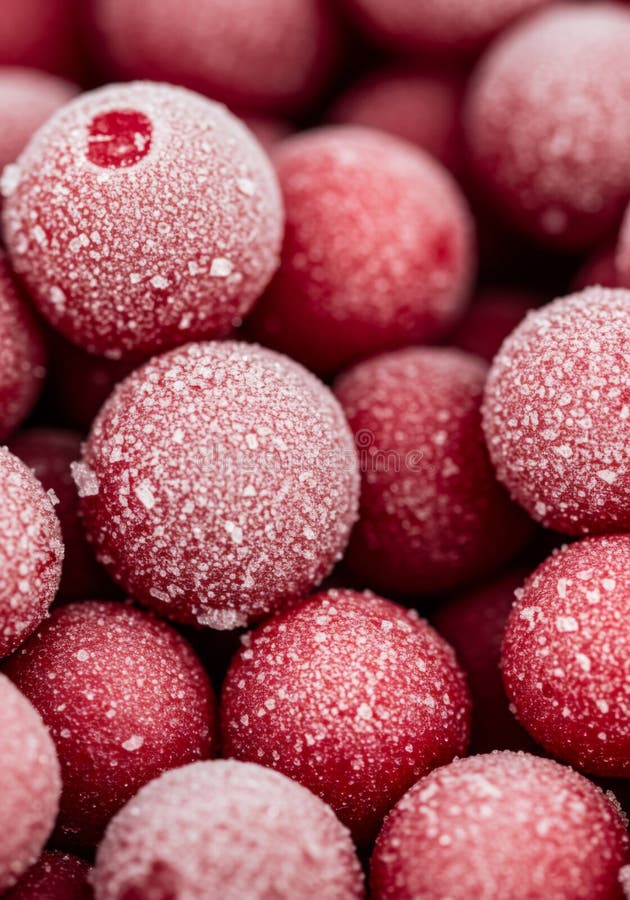 Close Up of Frozen Red Berries Covered in Frost Stock Illustration ...