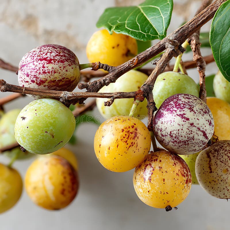 Close-up of the Fruit of the Phalsa Tree (*Grewia Asiatica ...