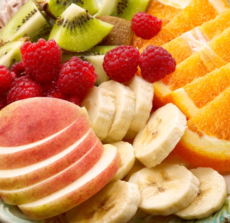 Close Up of Fruit Pieces and Berries Stock Photo - Image of fruit ...