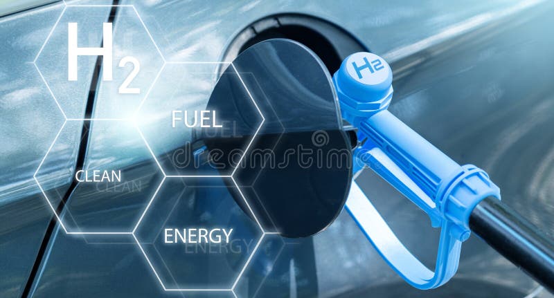 Close Up of Fuel Cell Car with Connected Hydrogen Fueling Nozzle. Stock ...