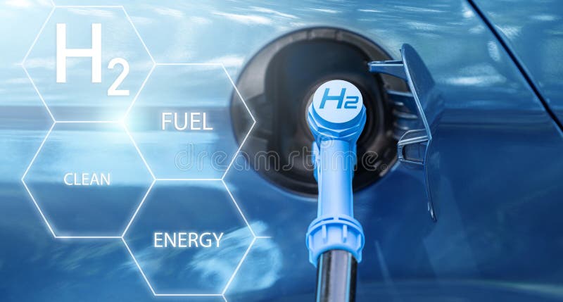 Close Up of Fuel Cell Car with Connected Hydrogen Fueling Nozzle. Stock ...