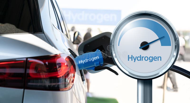 Close Up of Fuel Cell Car with Connected Hydrogen Fueling Nozzle Stock ...