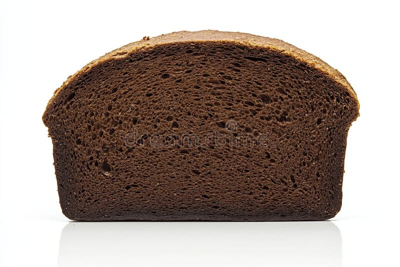 Close-up of a Full Dark Loaf of Rye Bread Showing Dense Crumb Texture ...
