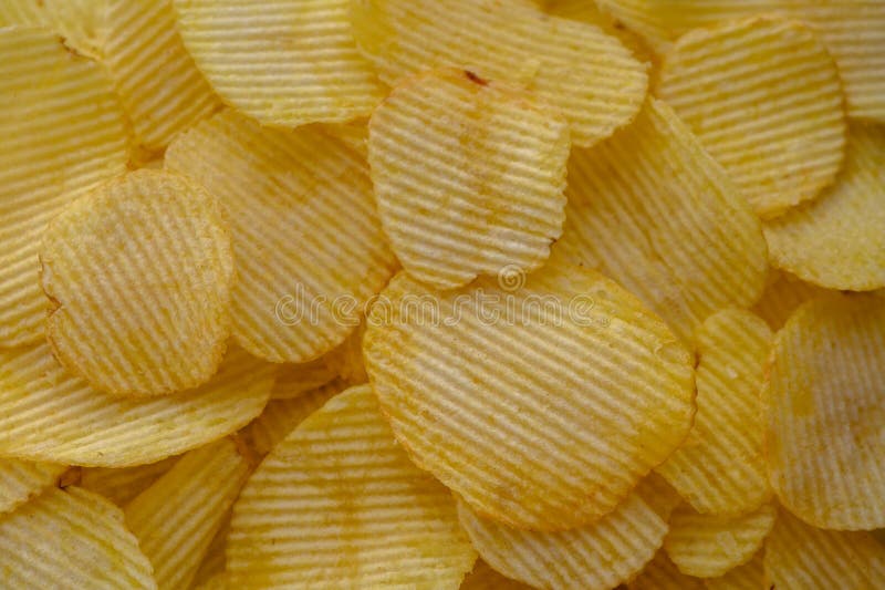 Close-up Full Frame of Potato Chips Stock Image - Image of chip, fast ...
